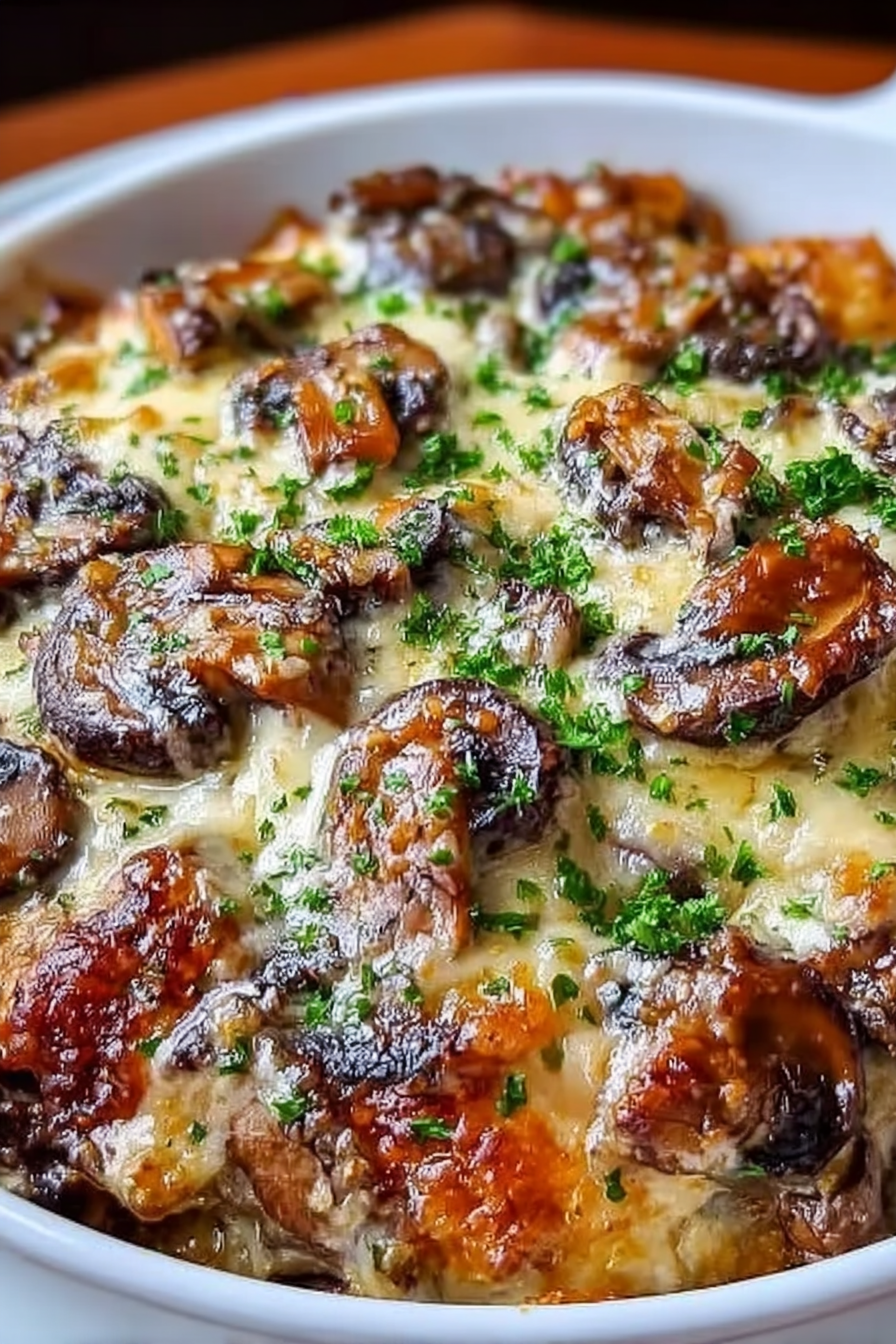 Cheesy Mushroom Casserole - recipesman